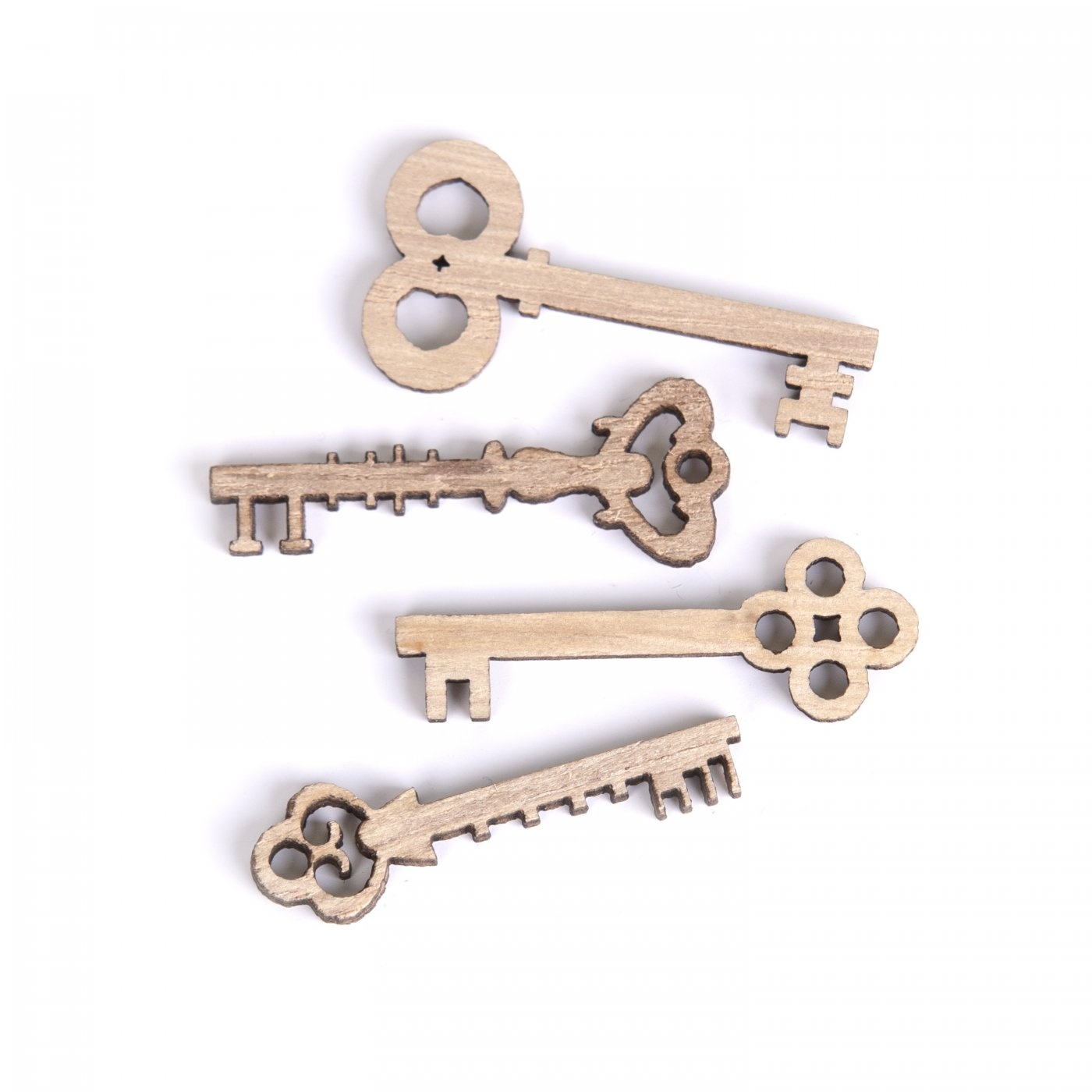 Drevené ozdoby, kľúče mix 10 ks | creActive - kreatívny e-shop