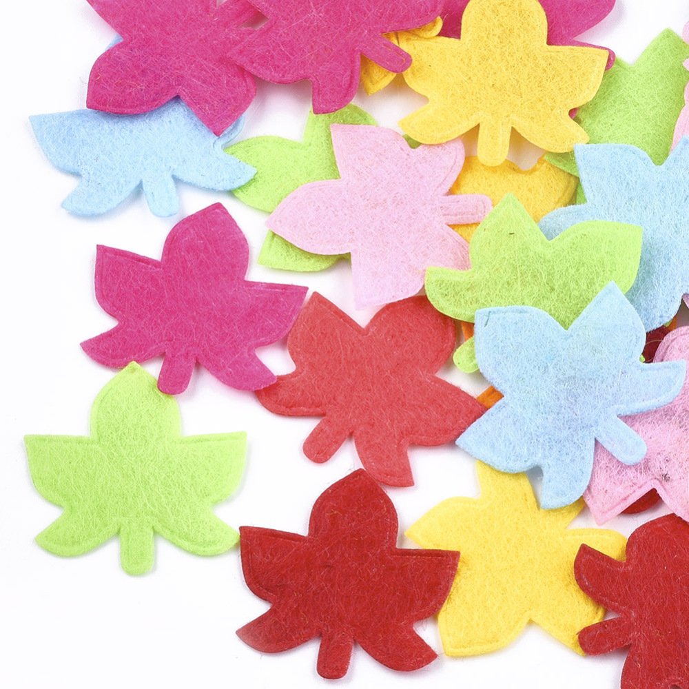 Filcové ozdoby, farebné listy, 2,6 cm, 50 ks | creActive - kreatívny e-shop